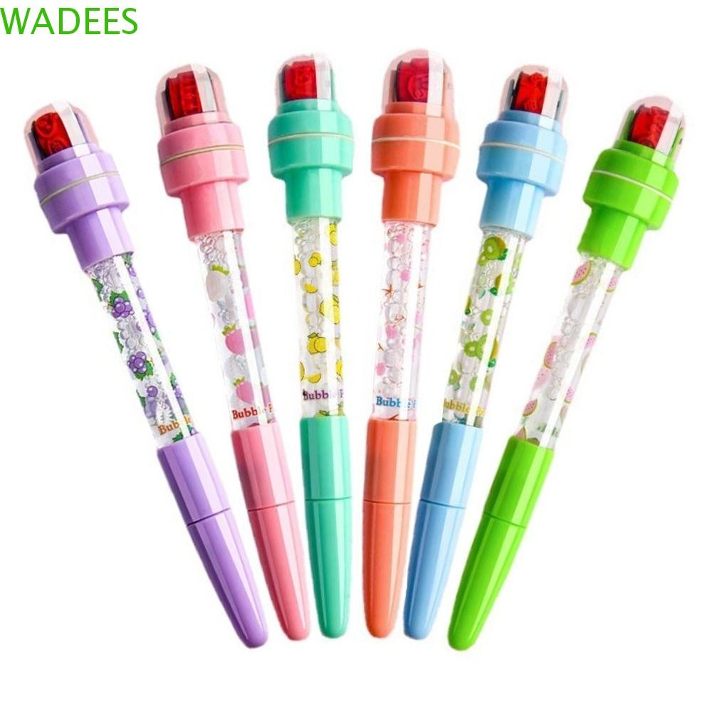 WADEES Bubbler Pen With Stamp, With Light 5 In 1 Seal Roller Stamp Pen ...