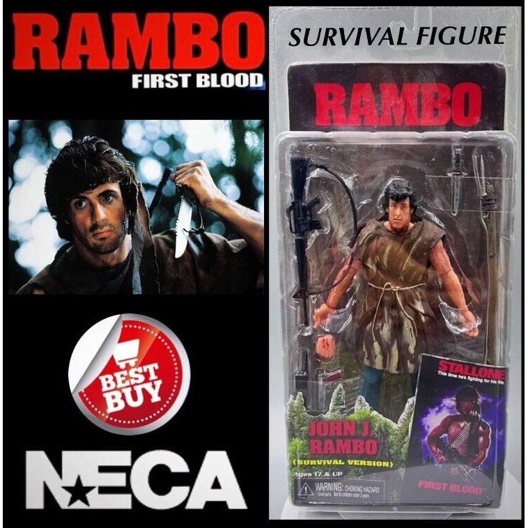 1982 Rambo John J. Rambo Survival Version Stallone 7" Action Figure ...