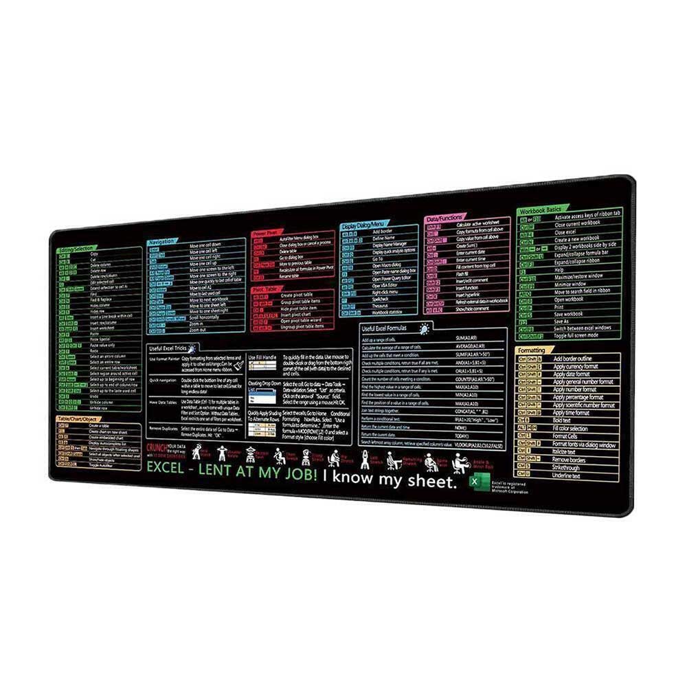 Excel Shortcuts Cheat Sheet Office Mouse Pad Keyboard Mats | Shopee ...