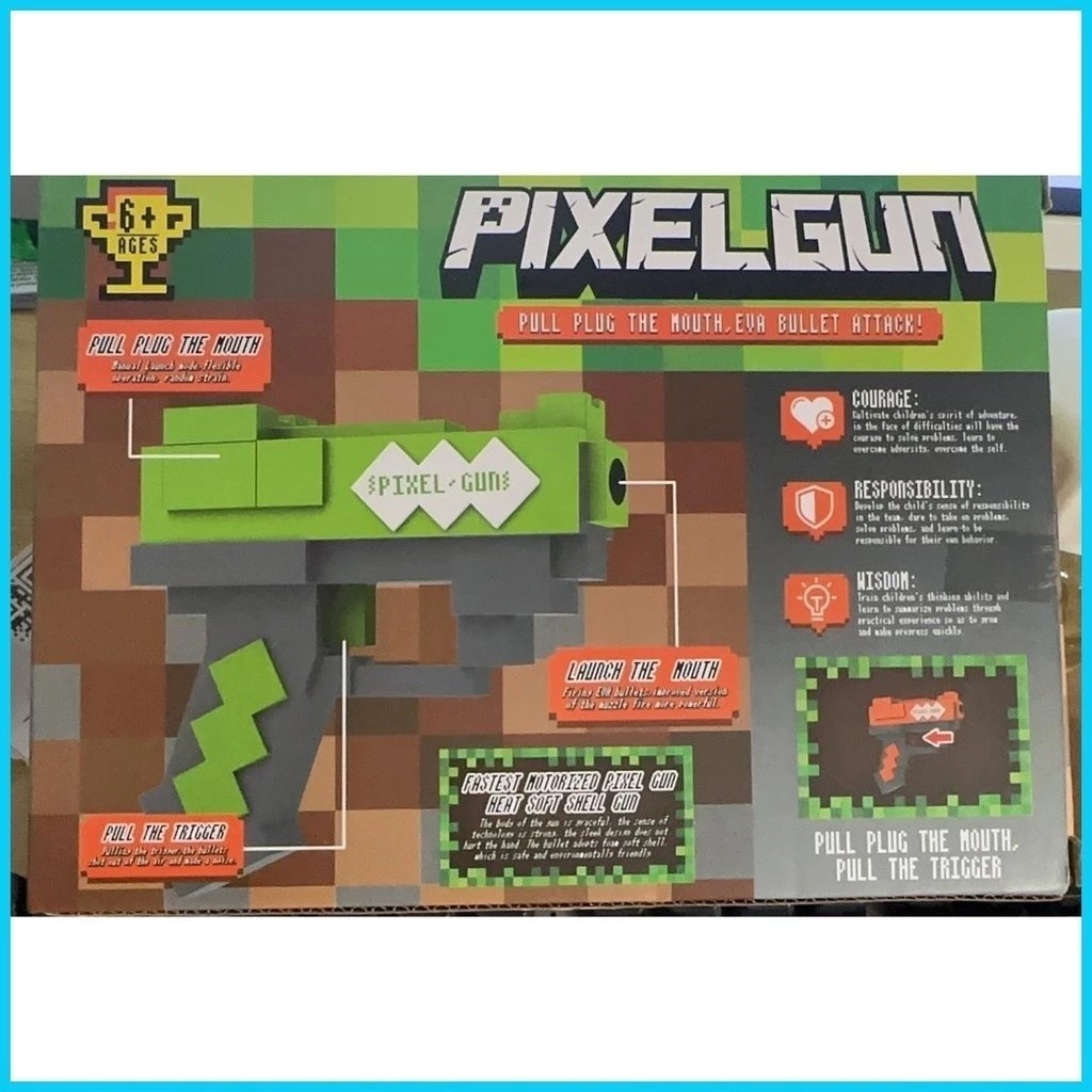 AAKIDS Minecraft Airsoft Gun For Kids With 5 Soft Bullet | Shopee ...