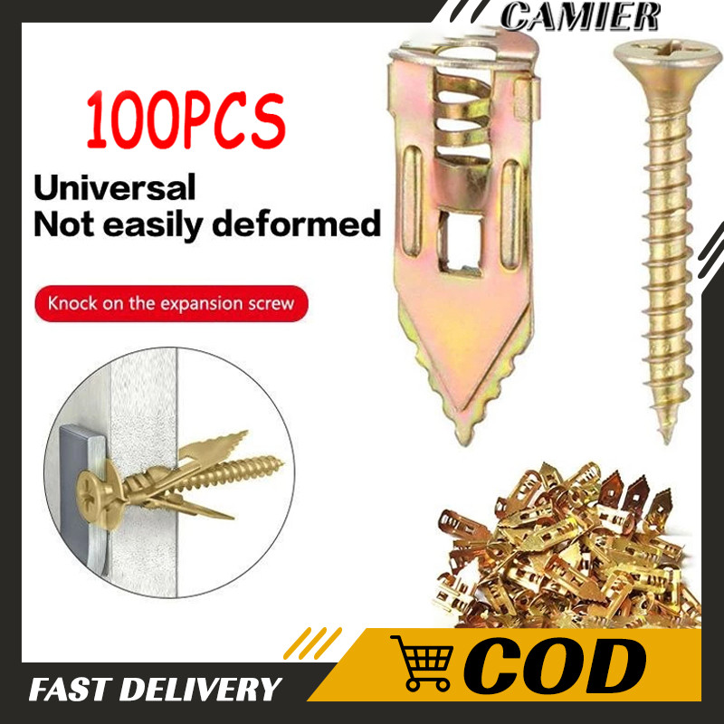 100Pcs Self Drilling Anchors Screws Self-Tapping Expansion Screw ...