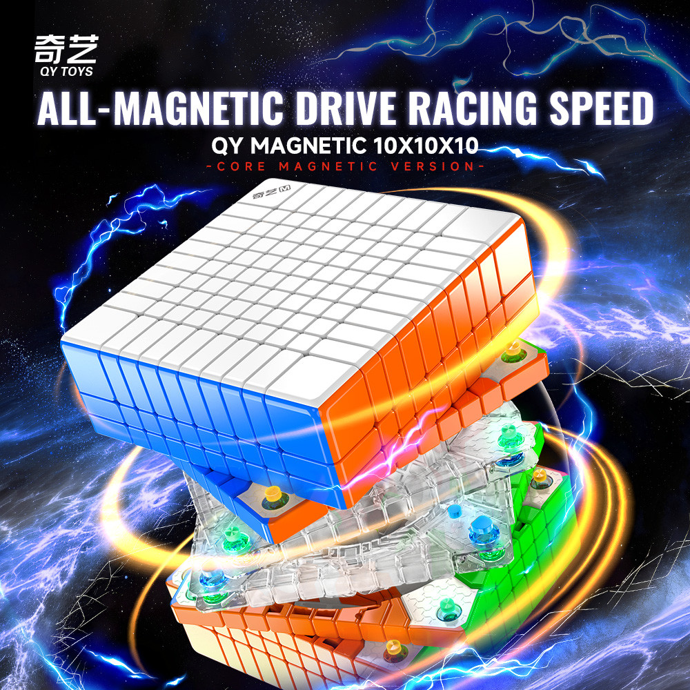 QiYi 10x10 Core Magnetic Cube Stickerless Professional 10x10x10 Cube ...