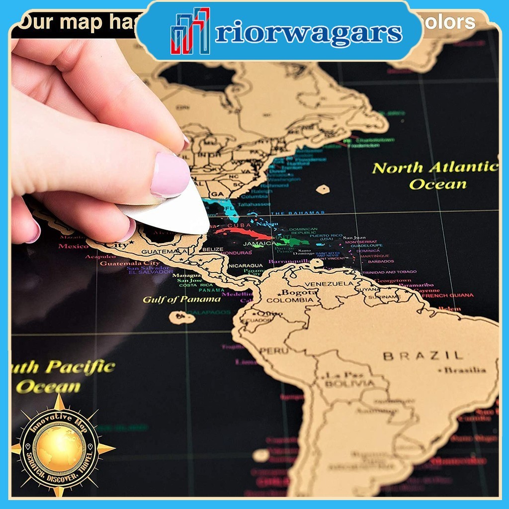 1Pcs Scratch Map Travel Edition Scratch World Map Poster Travel Log ...