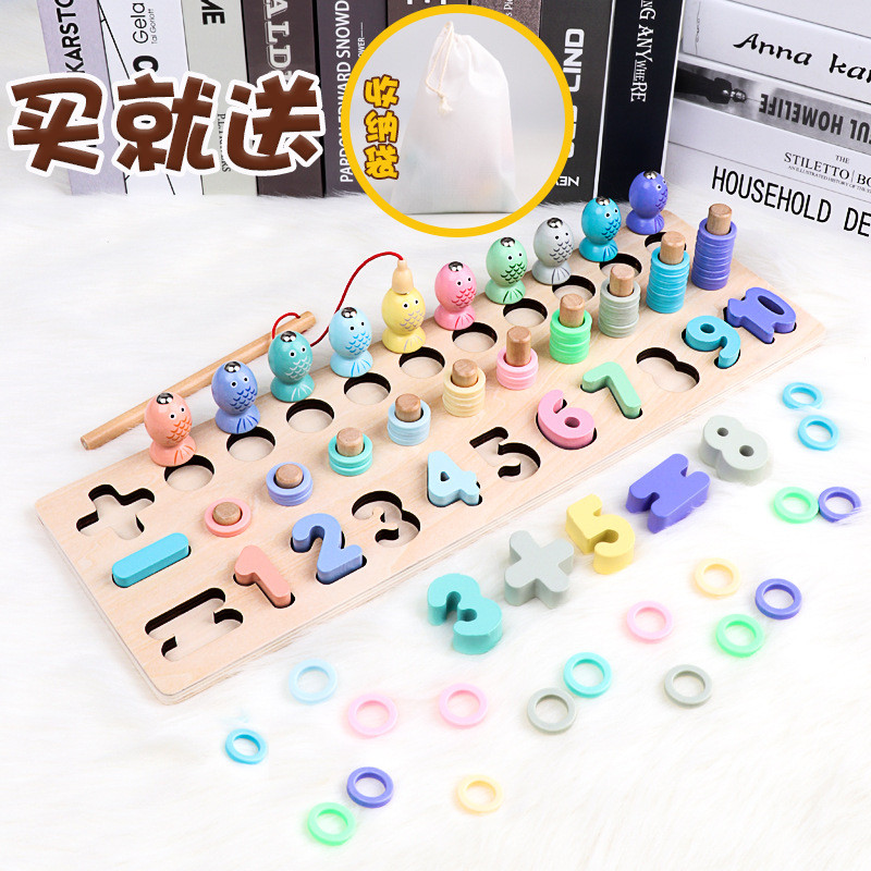 Montessori Wooden Number Puzzle – Math & Fishing Game Set | Shopee ...
