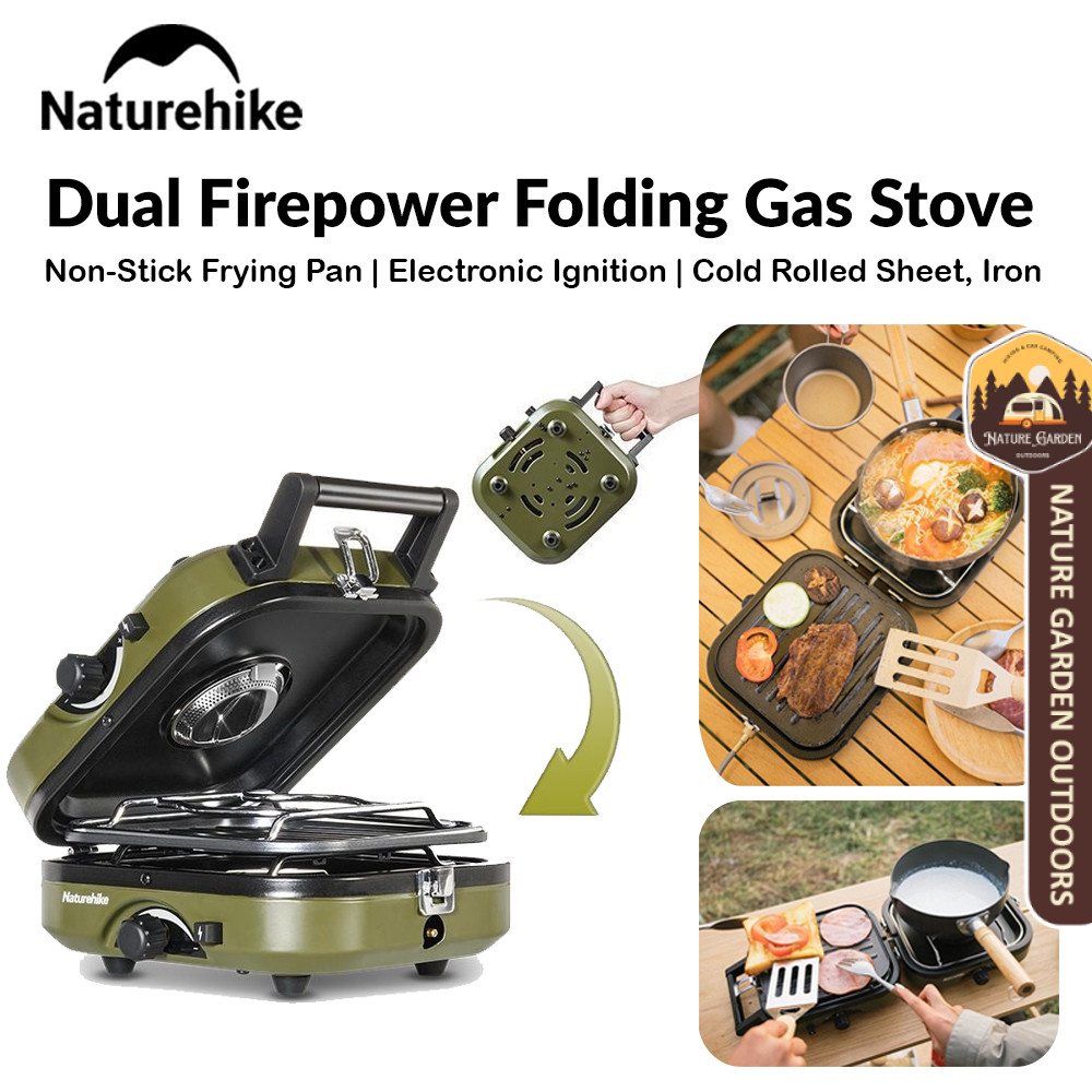 Naturehike Dual Firepower Folding Gas Stove Portable Double Butane Gas ...