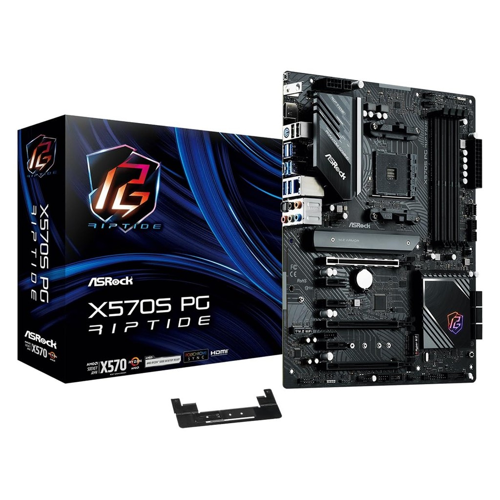 ASRock Motherboard X570S PG Riptide AMD Ryzen 5000 Series CPU Socket ...