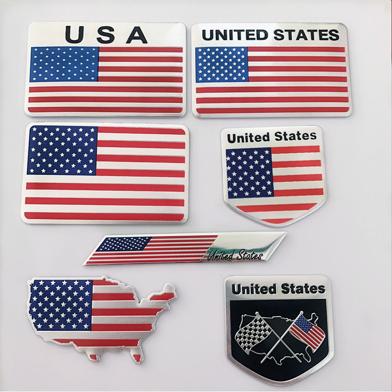 American Flag Car Logo Car Decorative Sticker Label Modified American ...