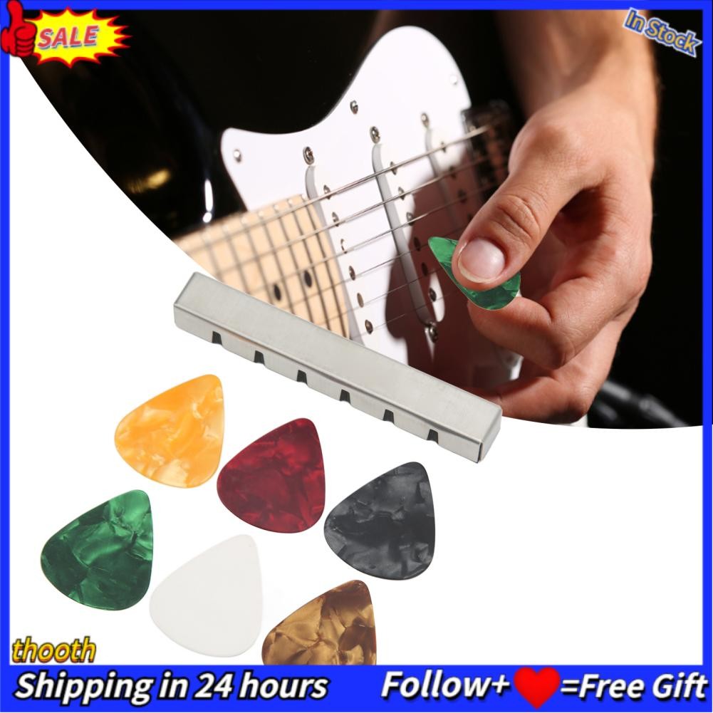 Thooth Guitar String Damper Metal and EVA Muter Pick Set for 6 Acoustic ...