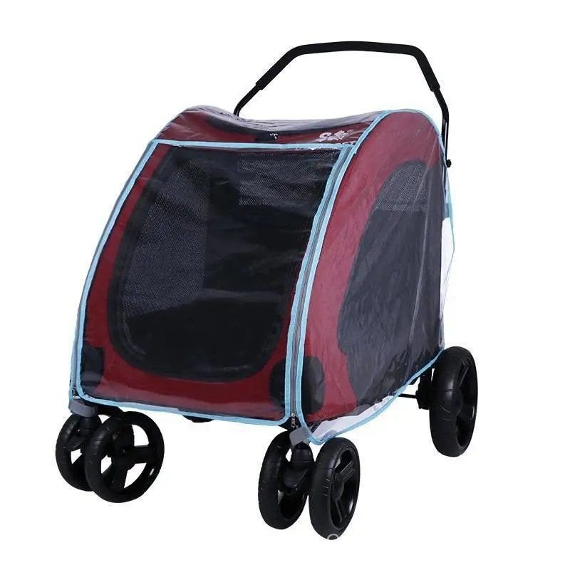 New Pet Cart Dog Trailer Pet Trolley Small Dog Folding Trolley Raincoat ...