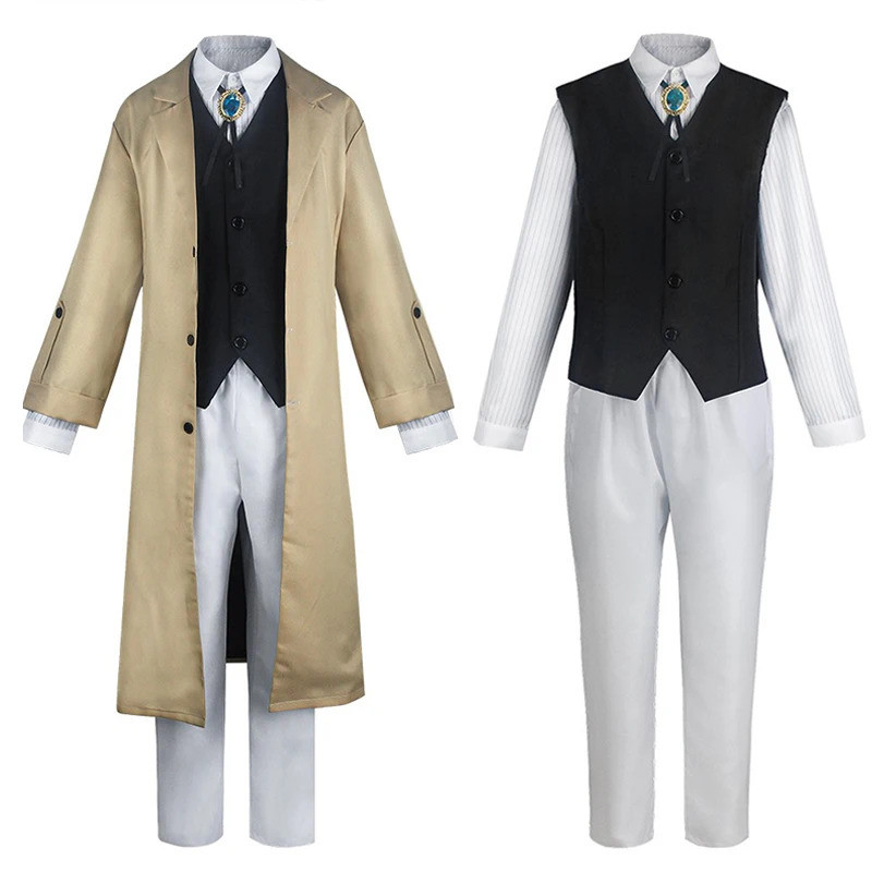 Dazai Cosplay Costume Detective Dazai Osamu Outfits include Trench Coat ...