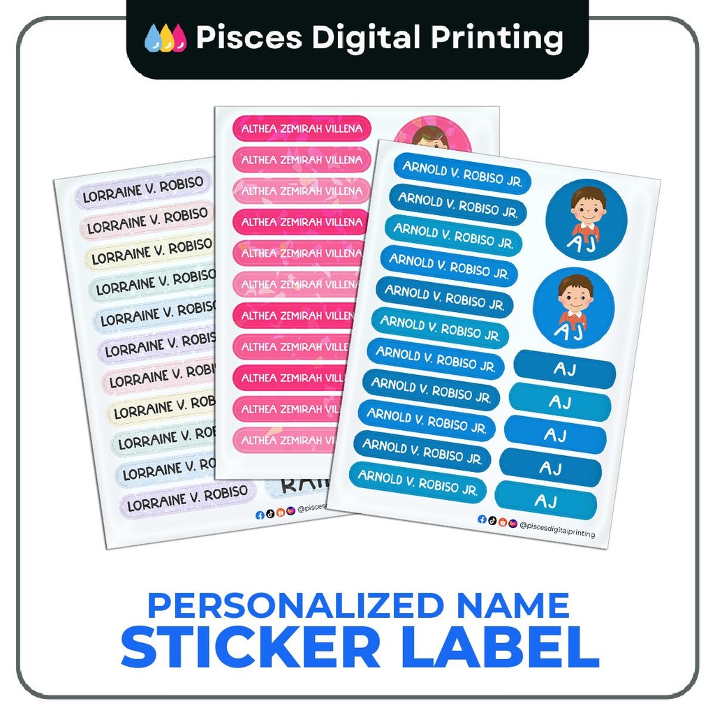 [PDP] Customized Name Sticker Label - Waterproof - Ideal for Back-to ...