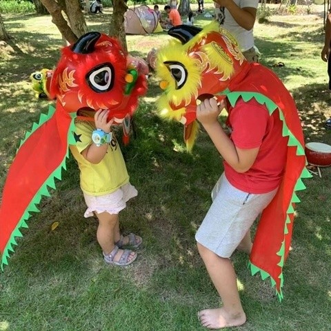 Children Plastic Lion Dance Head New Year Lion Head Foshan Wake Up Lion ...