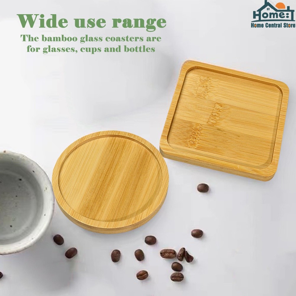【Wholesale】Simple Bamboo Tea Coaster Circle Tray/ Square Tray DIY ...