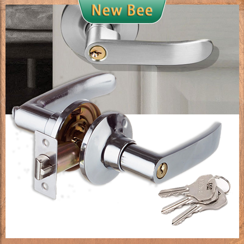 Lever Wave Handle Stainless Steel Door Knob Lock Set with 3 Keys ...