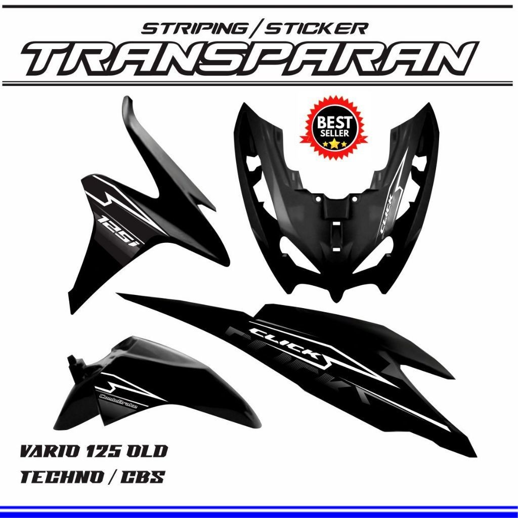 TRANSPARENT STICKER UV STRIPING MOTORCYCLE TRANSFER STICKER VARIO ...