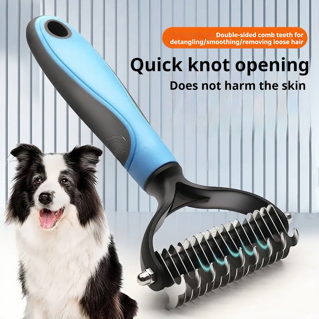 Double Sided Pet Deshedding Comb Grooming & Massage Tool for Cats and ...