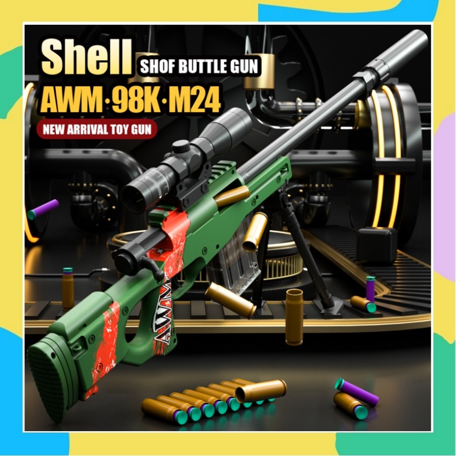 AWM Toy Gun For Boys Gift For Boys Manual Nerf Toy Gun With Bolt Action ...
