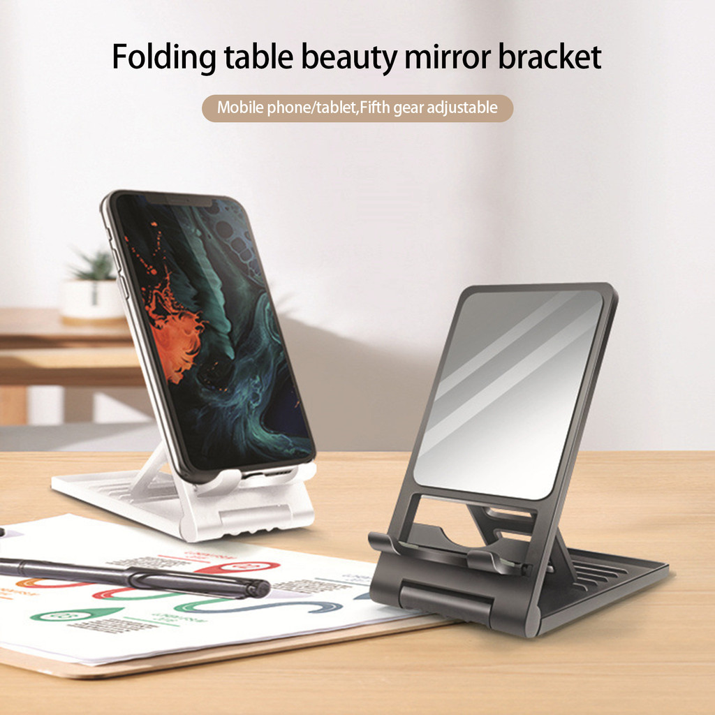 BET Phone Stand Angle Adjustable with Mirror Stable Support Foldable ...