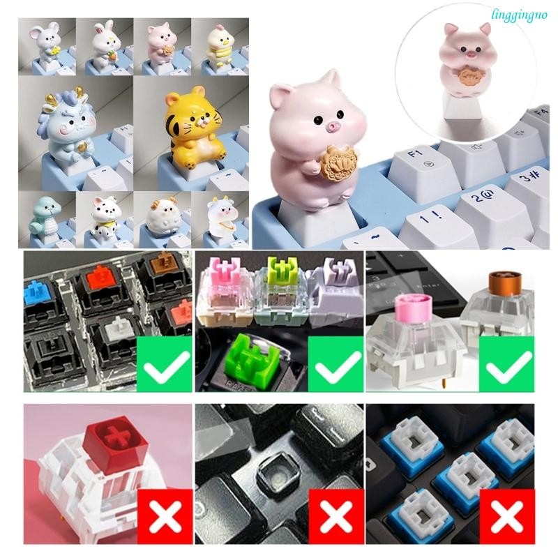 RR 1PC Keycap Chinese Zodiac Animal Keycaps ABS Resin For Mechanical ...