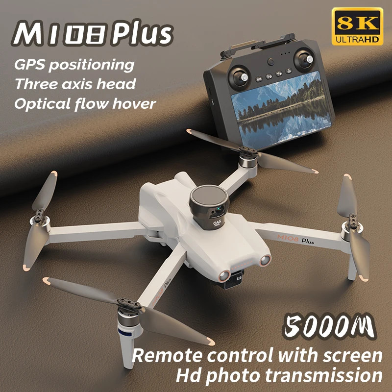 M108 Plus Drone 8K Professional GPS HD Camera 5G WIFI FPV 3-Axis PTZ ...