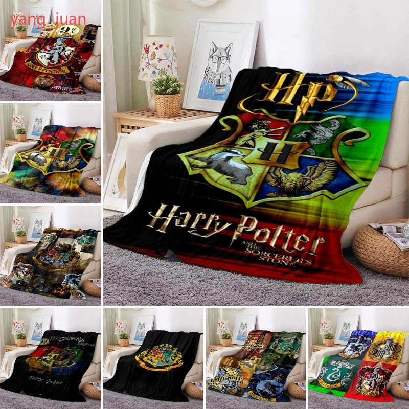 Harry Potter Hogwarts blanket Slytherin Hufflepuff Gryffindor sofa nap ...