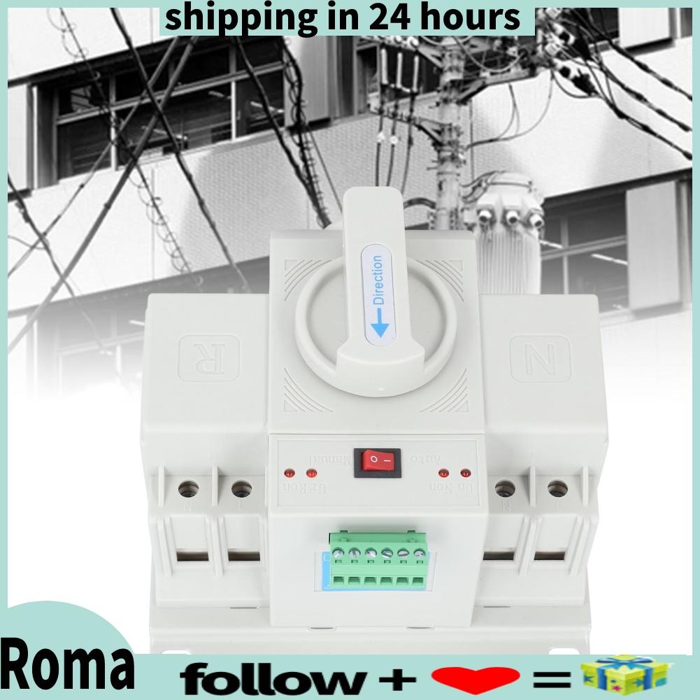 Romanticshop Automatic Transfer Switch Dual Power 2P Safety 230V Fast ...