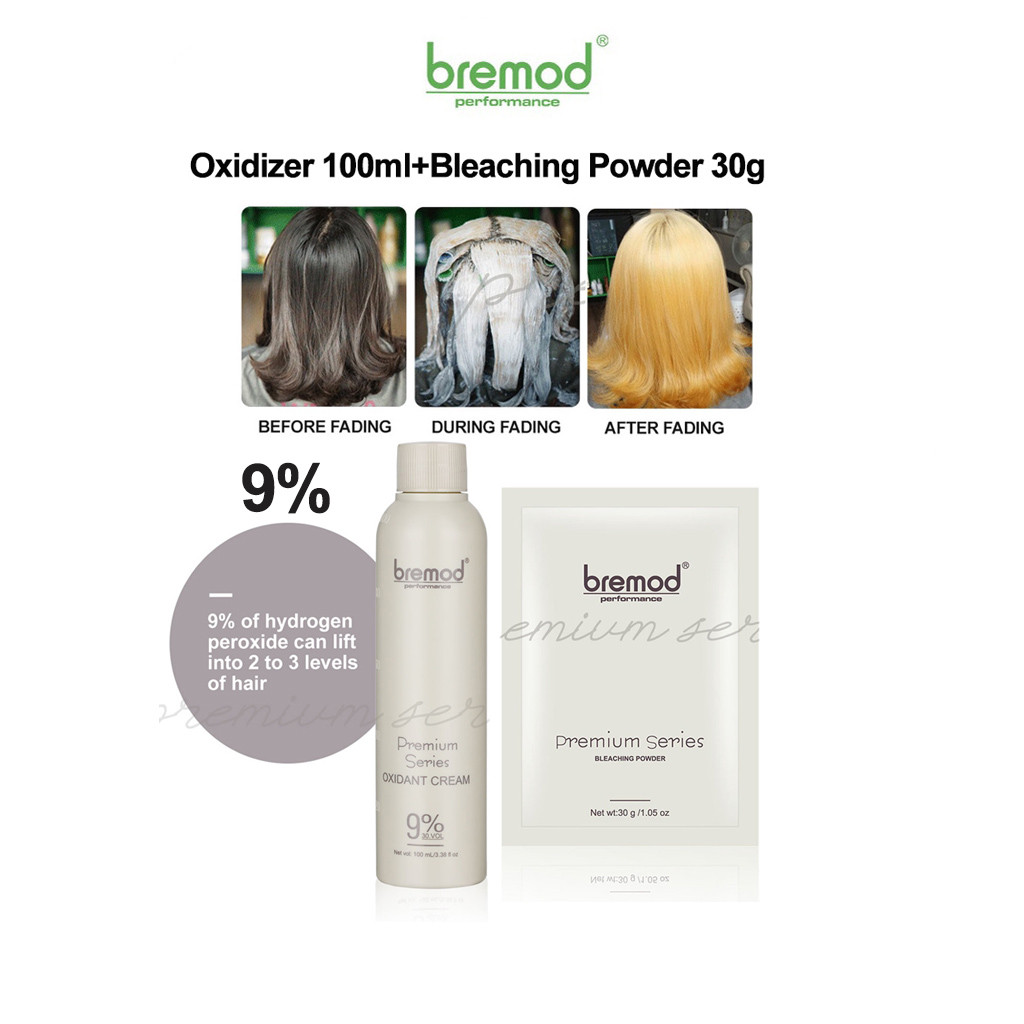 Bremod Premium Series Bleaching Powder 30g+Oxidizer Cream +Oxidizer ...