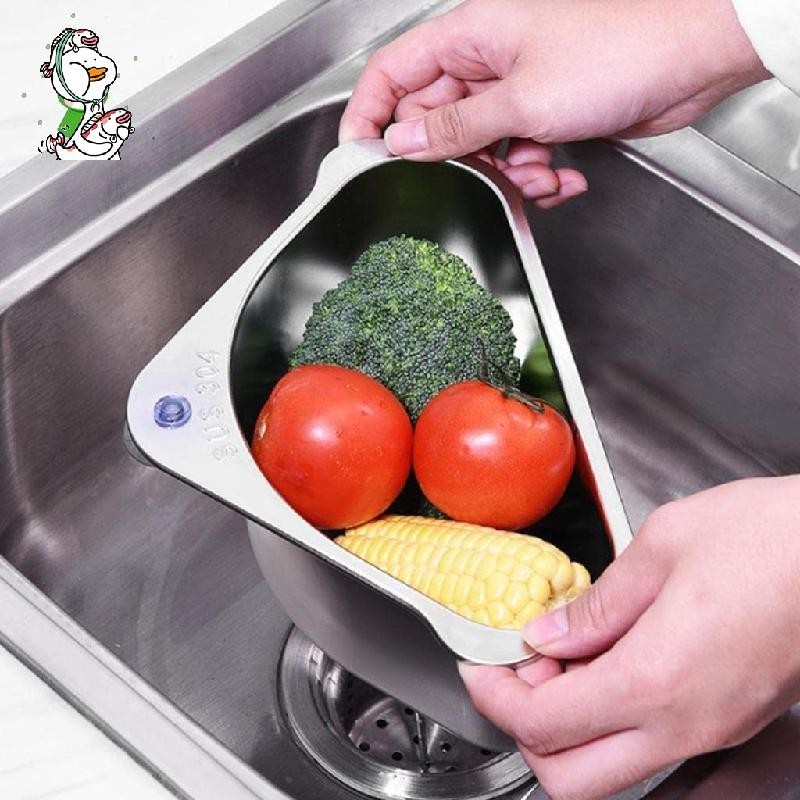 304 Stainless Steel Sink Drain Rack - Triangle Sink Filter Basket, Sink ...