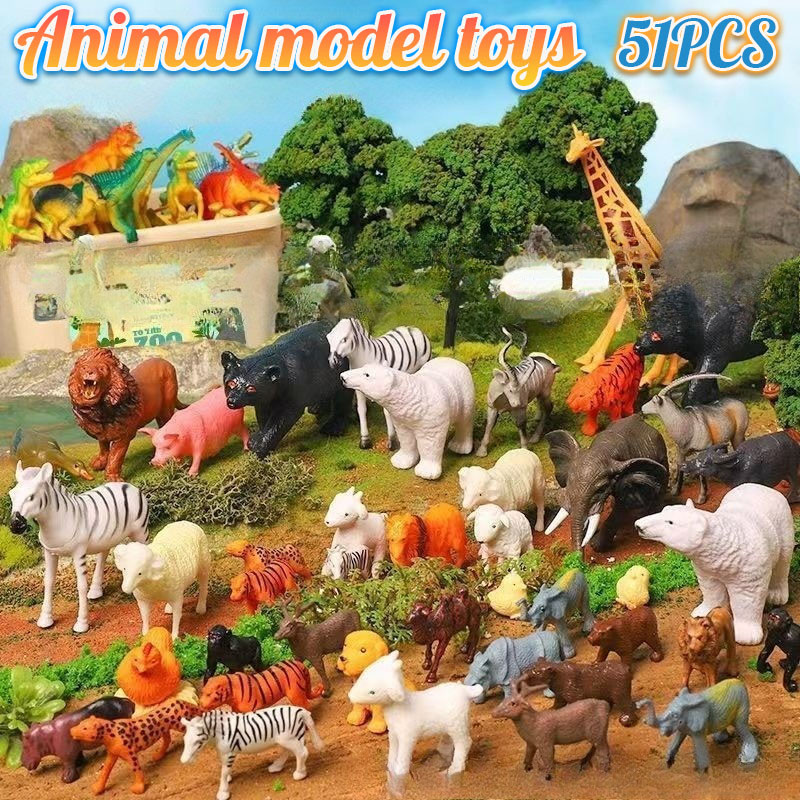 Simulation Zoo Toys 51 Pieces/Set Educational That Are Very Suitable To ...