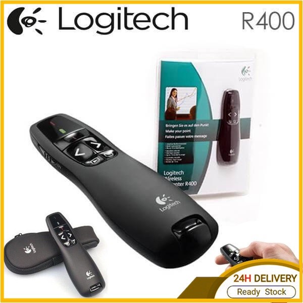 [COD] Logitech R400 Wireless Presenter 2.4GHz Red Laser Pointer PPT USB ...