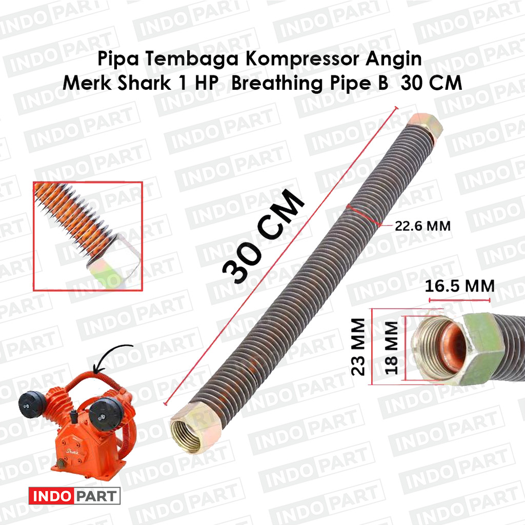 Discharge Pipe B 1 HP 30 CM Copper Pipe Air Compressor 1 HP Compressor ...