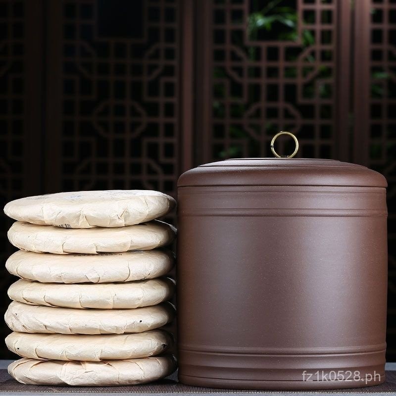 Yixing Teapot Purple Clay Tea Canister Pu'er Tea Canister Large Number ...