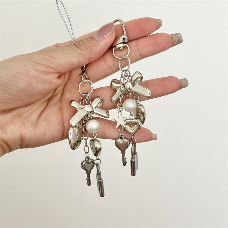 [rukzone] Cute Lifelong Love Bow Phone Chain Lanyard Bag Keychain ...