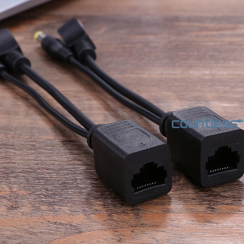 Power Over Ethernet PoE Adapter Injector + Splitter Kit PoE Cable Black ...