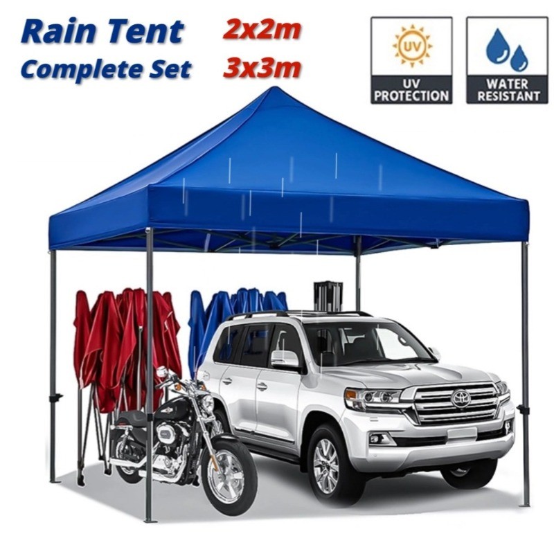 Folding Retractable Car Tent Canopy Tent 2X2m3X3m Blue Khaki Tent ...