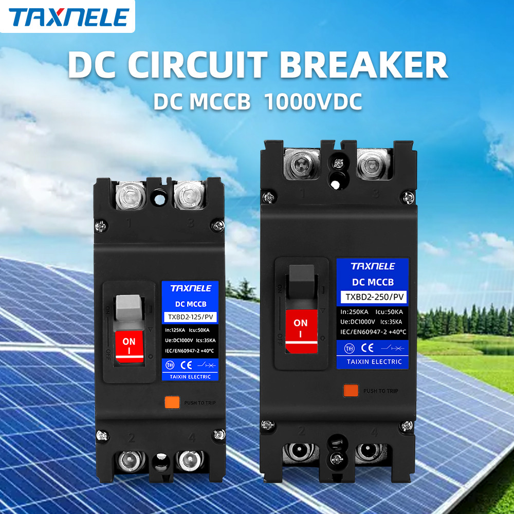 DC MCCB 2P 125A 250A 1000V DC Solar Molded Case Circuit Breaker MCCB Overload Protector Solar PV ...