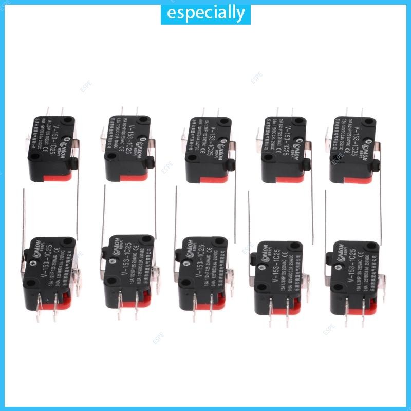 ESP 10pcs V-153-1C25 Limit Switches Long Straight Hinge Lever Type SPDT ...