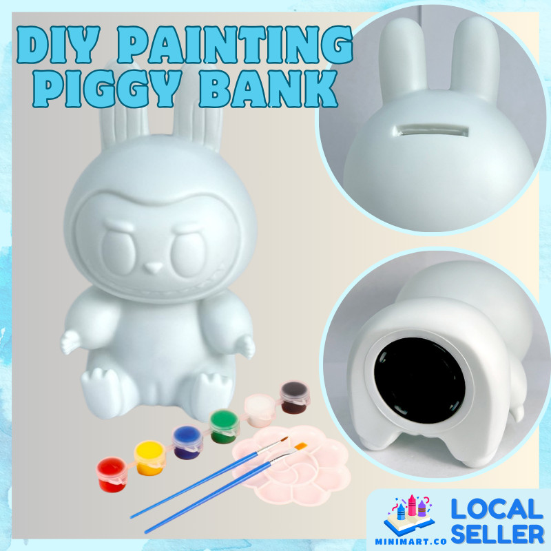 Fluid Paint Bear DIY Piggy Bank for Children Creative Drawing Painting ...