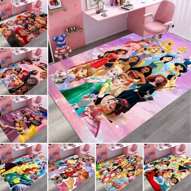 Disney Princess Carpet Snow White Ariel Jasmine Rapunzel Moana Elsa ...