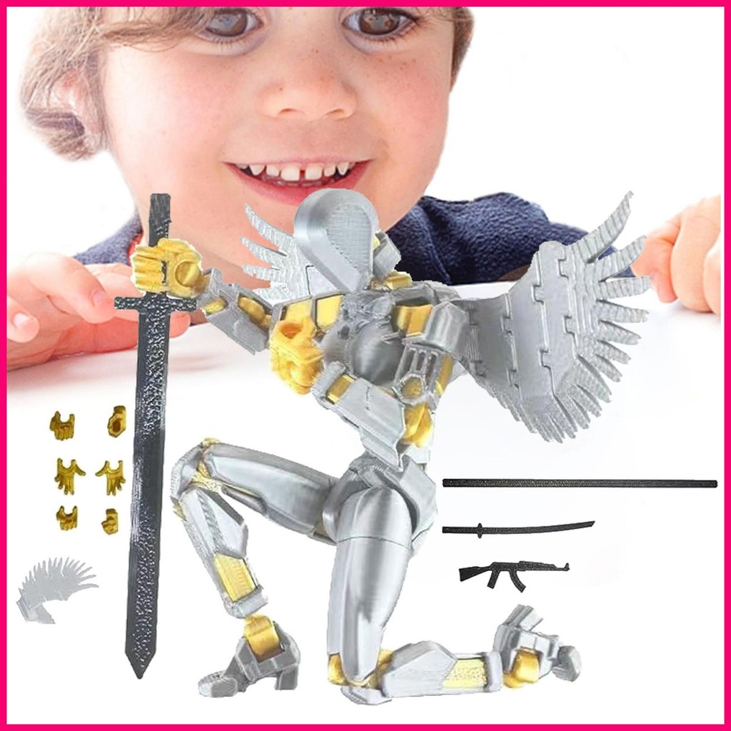 Action Figures 3D Print Removable Doll Robot Toys Multi-Jointed Movable ...