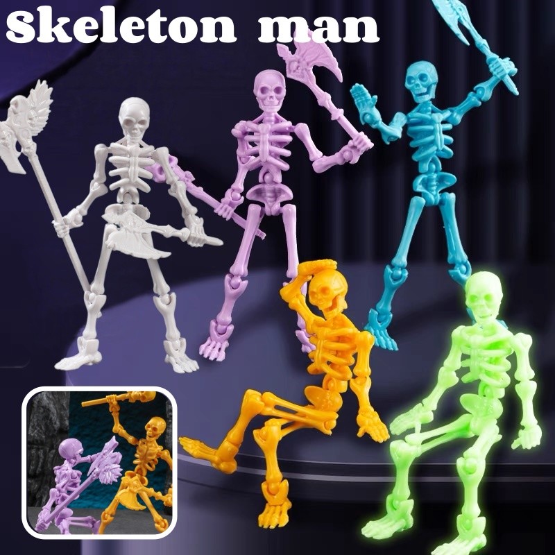 Skeleton Man Action Figure Toy 3D Skeleton Man Model Toy Movable ...