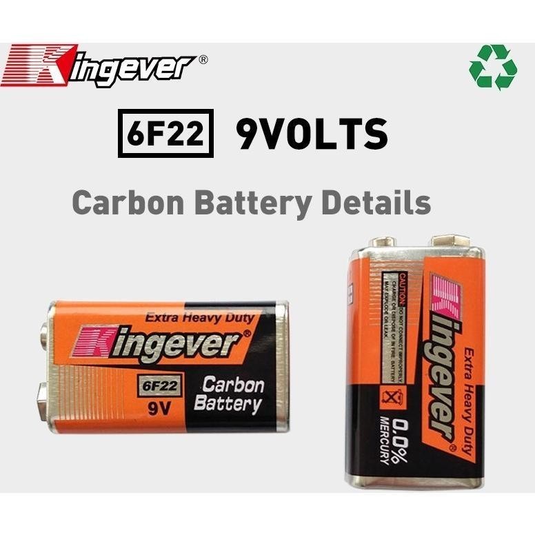 Heavy Duty Kingever 9v 6F22 Carbon Battery AMT | Shopee Philippines
