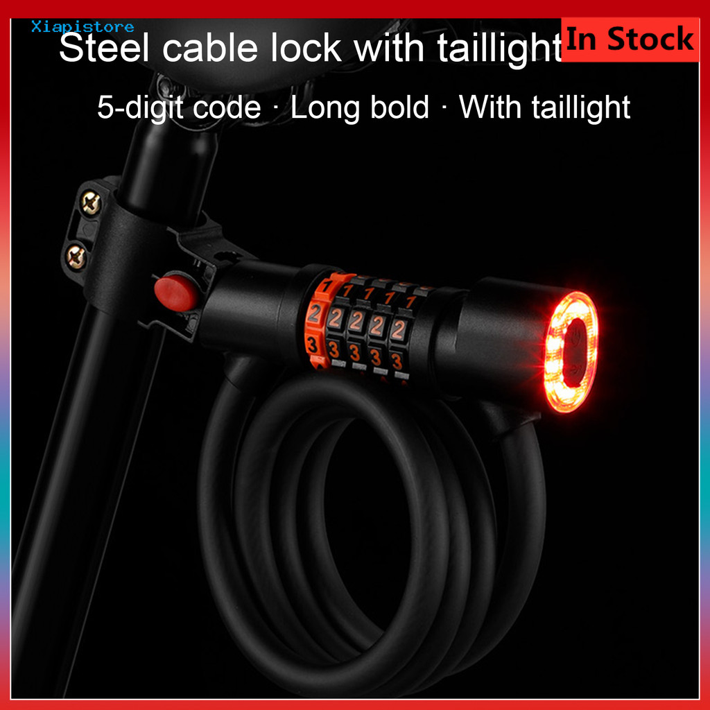 XPS Bike Lock with Tail Light High Security Heavy-Duty Anti Theft 5 ...