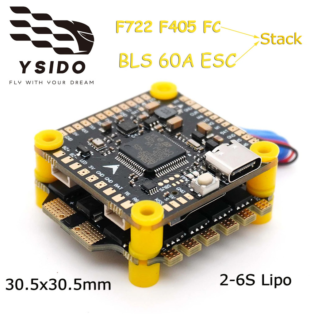 F405 V3 F722 Flight Controller BLS 4-in-1 60A ESC 2-6S 30.5x30.5mm Stack/Flytower for Remote ...