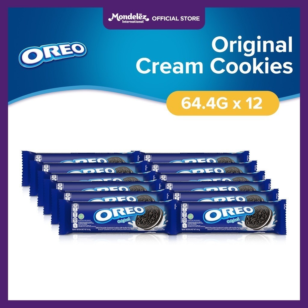 Oreo Pack - Vanilla Flavor 64.4g Sandwich Cookie Snack with Rich Cream ...