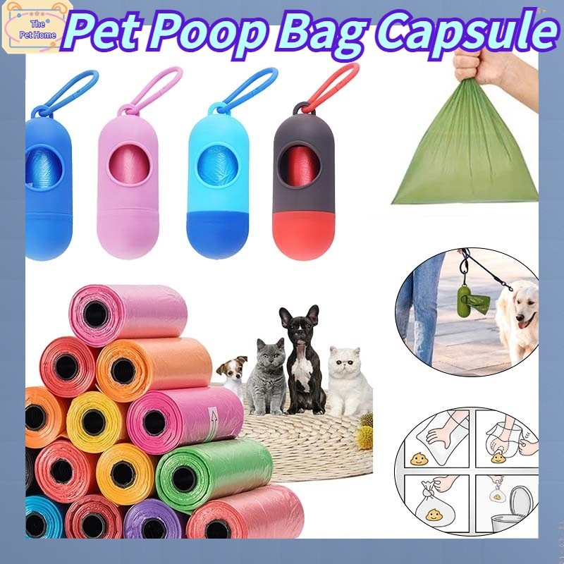 Pet Poop Bag Capsule Outdoor Dog Capsule Waste Bags Poop Bags Portable ...