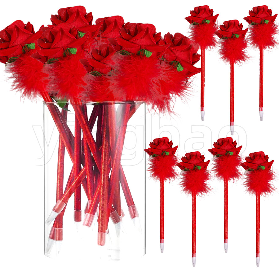 5pcs Rose Flower Pens, Red Rose Ballpoint Pens Valentine's Day Mother's ...