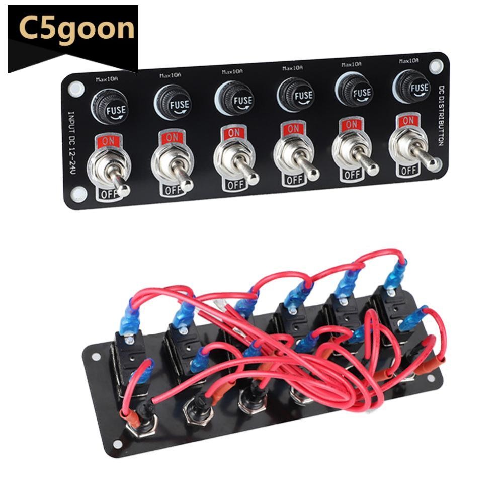 C5GOON 3 Gang/6 Gang Toggle Switch Panel On/Off Rocker Toggle Switch ...
