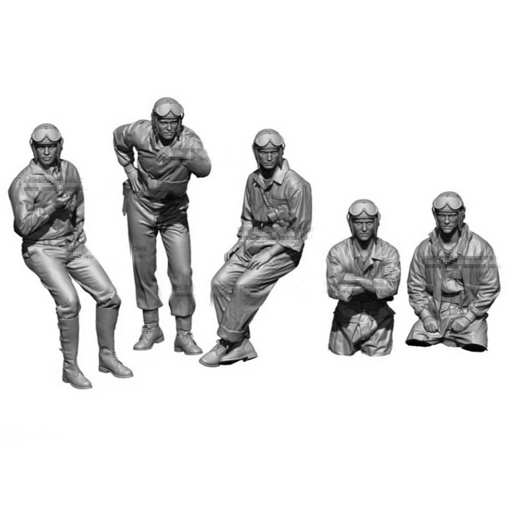 1/35 WWII US Tank Crew set, Resin Model figure soldier, Military themes, Unassembled and ...
