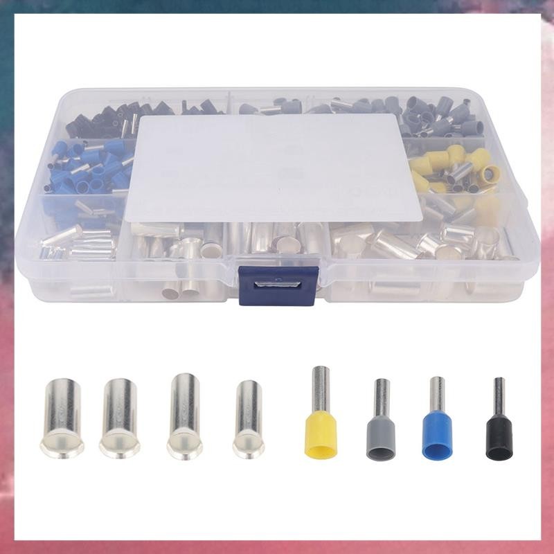390Pcs AWG (2 4 6 8 10 12 14 16) Wire Ferrules Kits Crimp Terminal ...